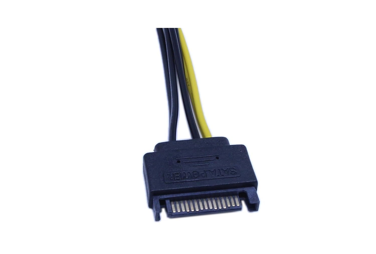 zdyCGTime 15-Pin SATA Male to 8 Pin (6+2 Pin) PCI-Express Female Video Card Power Adapter Cable(20CM/8inch)