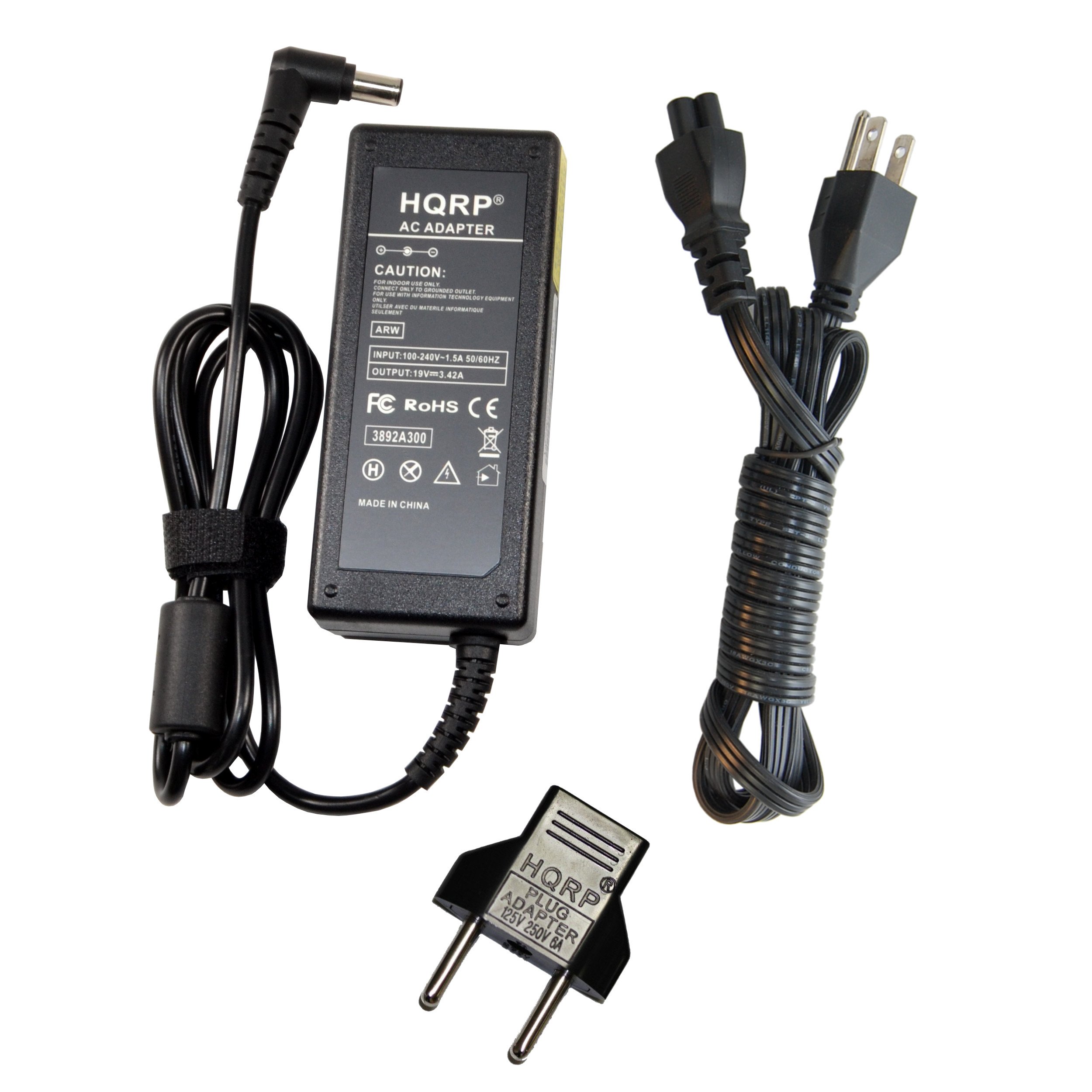 HQRP 19V AC Adapter Compatible with LG 24M37H 24M37HQ 24MC37D 24MC57HQ 24MP55HQ 24MP57D Monitor LED LCD HDTV TV Power Supply Cord Adaptor + Euro Plug Adapter