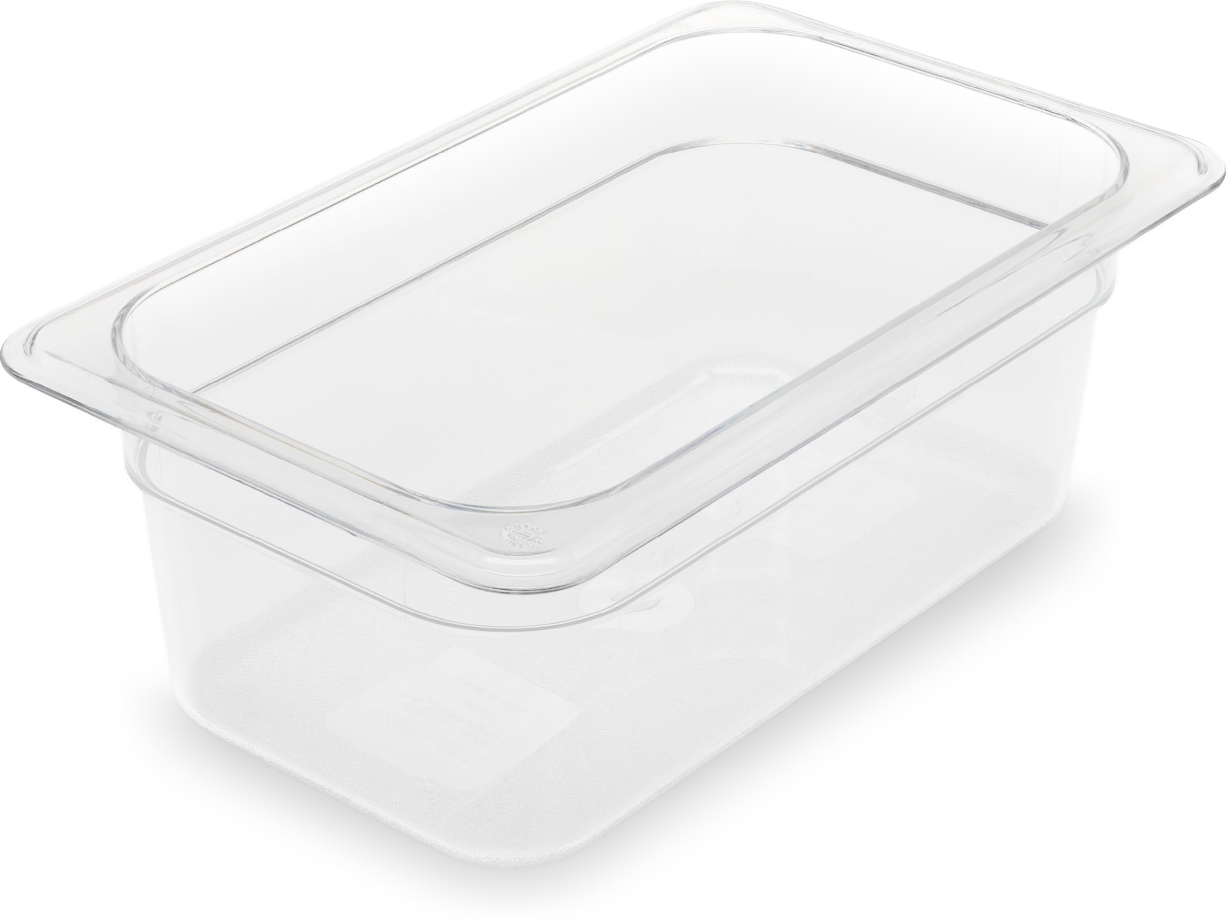 Carlisle FoodService Products Storplus Food Storage Container Food Pan, Chafing Pan for Catering, Buffets, Restaurants, Polycarbonate (Pc), 1/4 Size 4 Inches Deep, Clear, (Pack of 6)