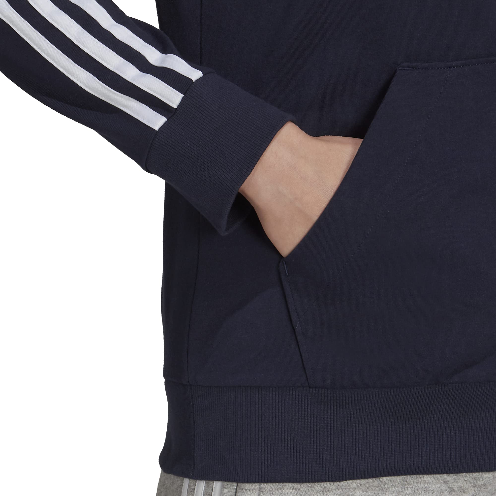adidas 3-Stripes Single Jersey Full Zip Hoodie Hazy Rose/White XS