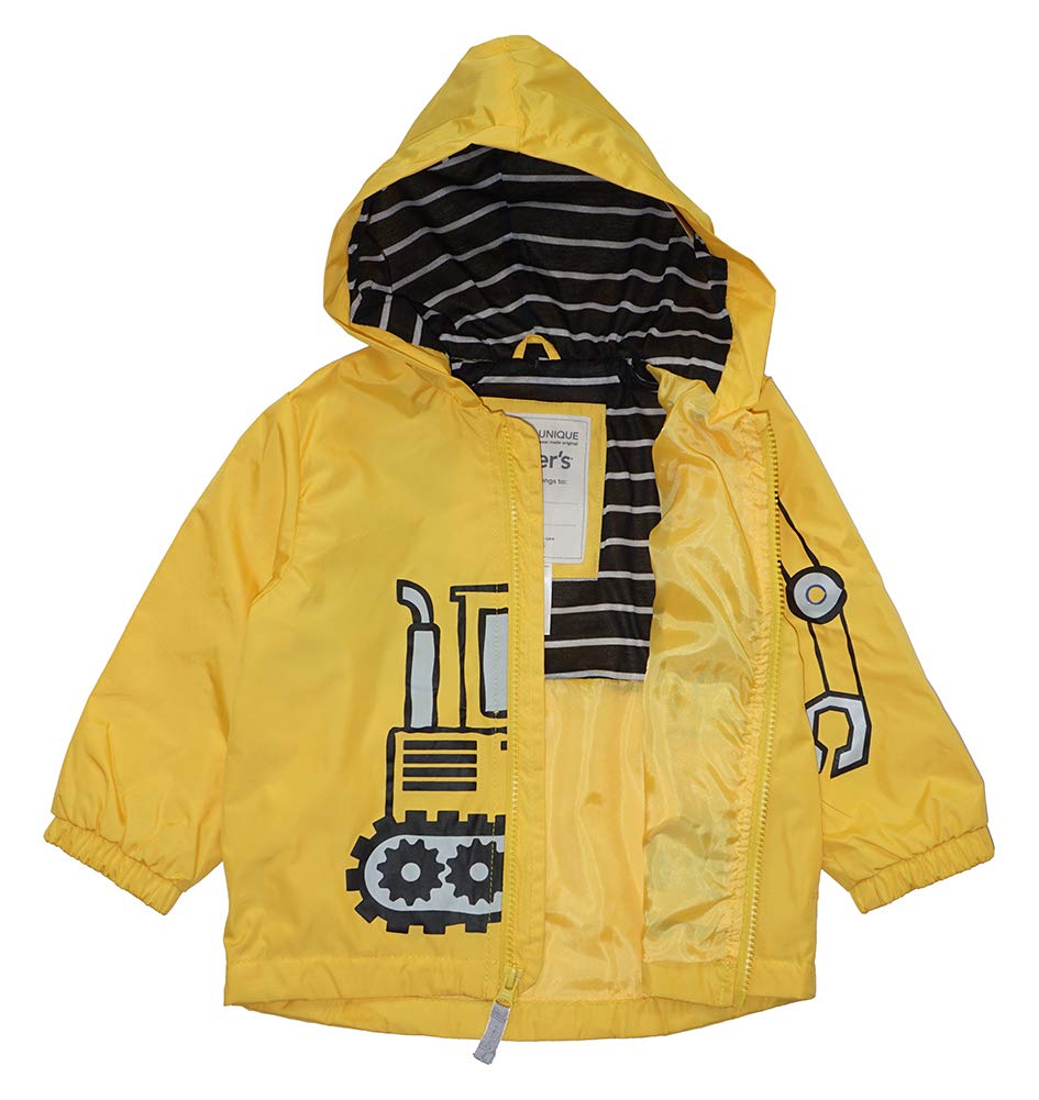 Carter's Boys' Little Favorite Rainslicker Rain Jacket, Yellow Tractor, 5/6
