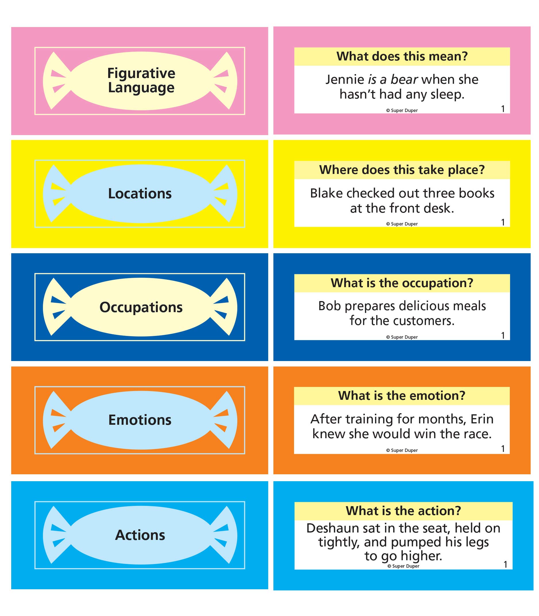 Super Duper Publications | Granny's Candies® Vocabulary & Word Meaning Game Inferences Cards (Add-On Set 4) | Educational Learning Resource for Children