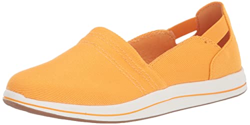 Clarks Women's Breeze Step Loafer, Yellow Canvas, 8 Wide