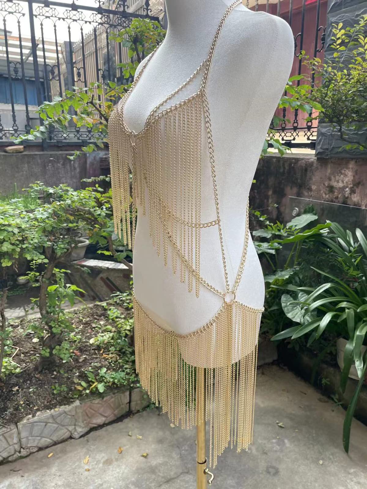 Allison Jennie Women's Sexy Suit Body Chain (010-Gold Colour)