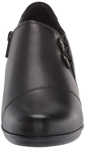 Clarks womens Emslie Warren Slip On Loafer, Black Leather, 7.5 Wide US