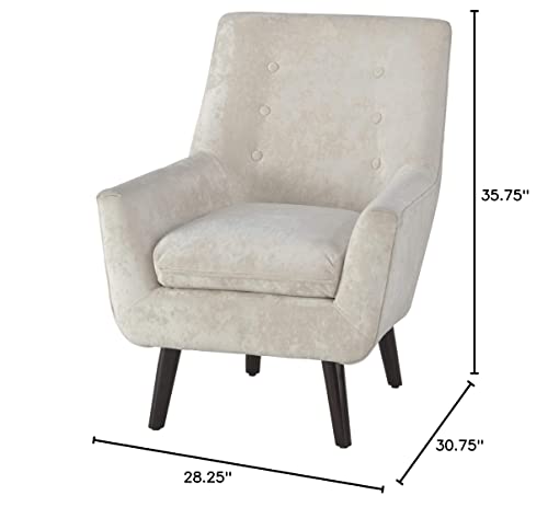 Signature Design by Ashley Zossen Contemporary Velvet Tufted Accent Chair, Cream