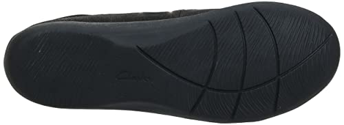 Clarks womens Sillian Paz Slip On Loafer, Black Synthetic Nubuck, 8.5 US