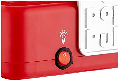 Great Northern Popcorn Company Pop Pup Countertop Popcorn Machine β Tabletop Popper Makes 1 Gallon β 2.5-Ounce Kettle, Catch Tray Warming Light & Scoop, Red (6074)