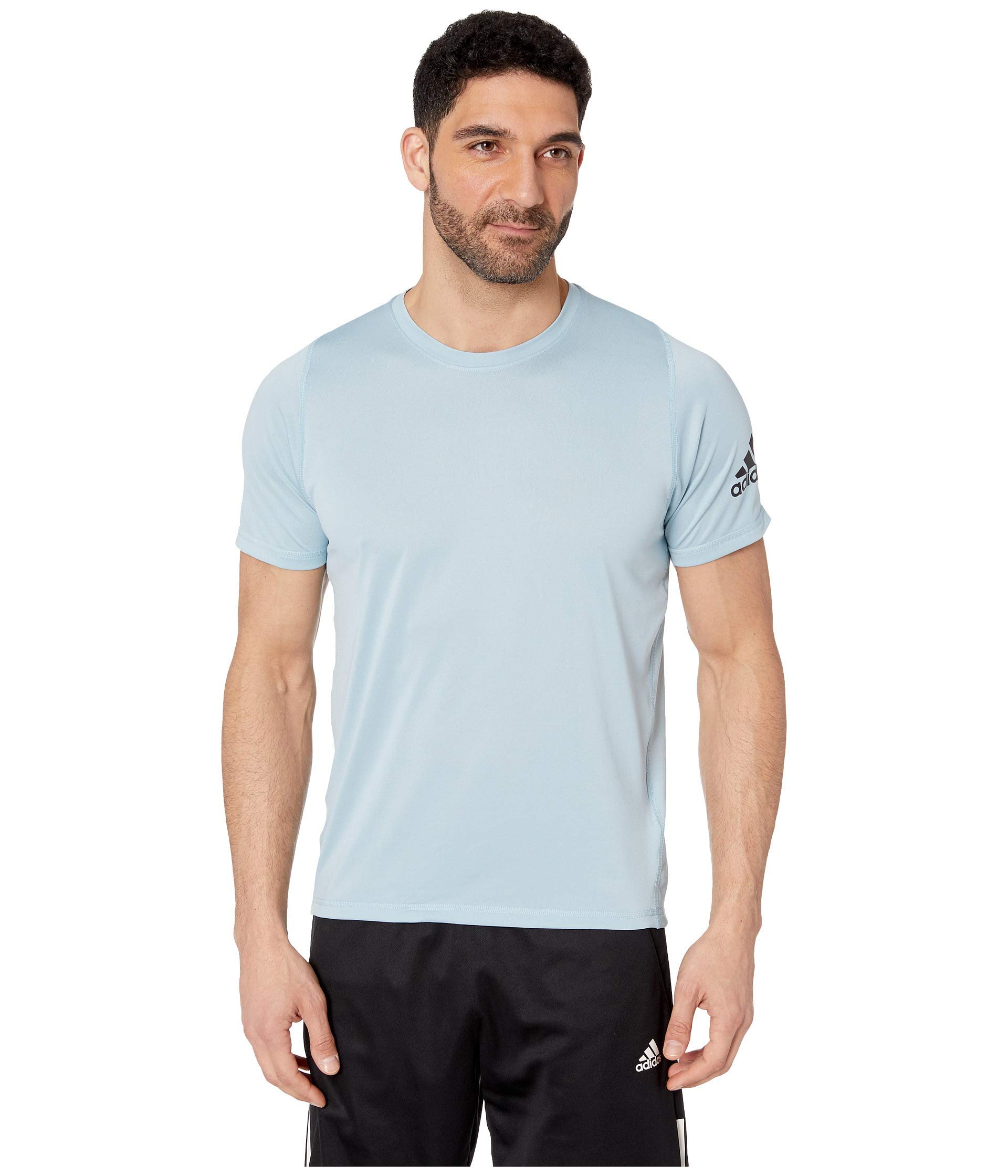 adidas Mens Free Lift Soild Basic T-Shirt, Blue, Large