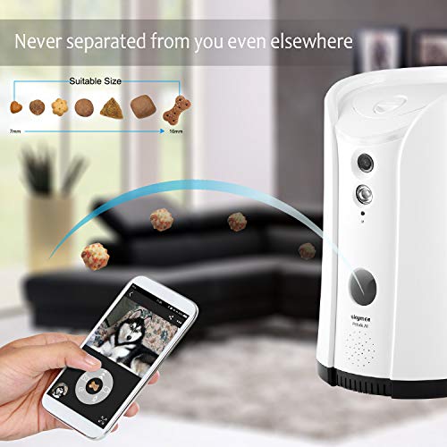 SKYMEE Dog Camera Treat Dispenser, WiFi Remote Pet Camera with Two-Way Audio and Night Vision, Compatible with Alexa
