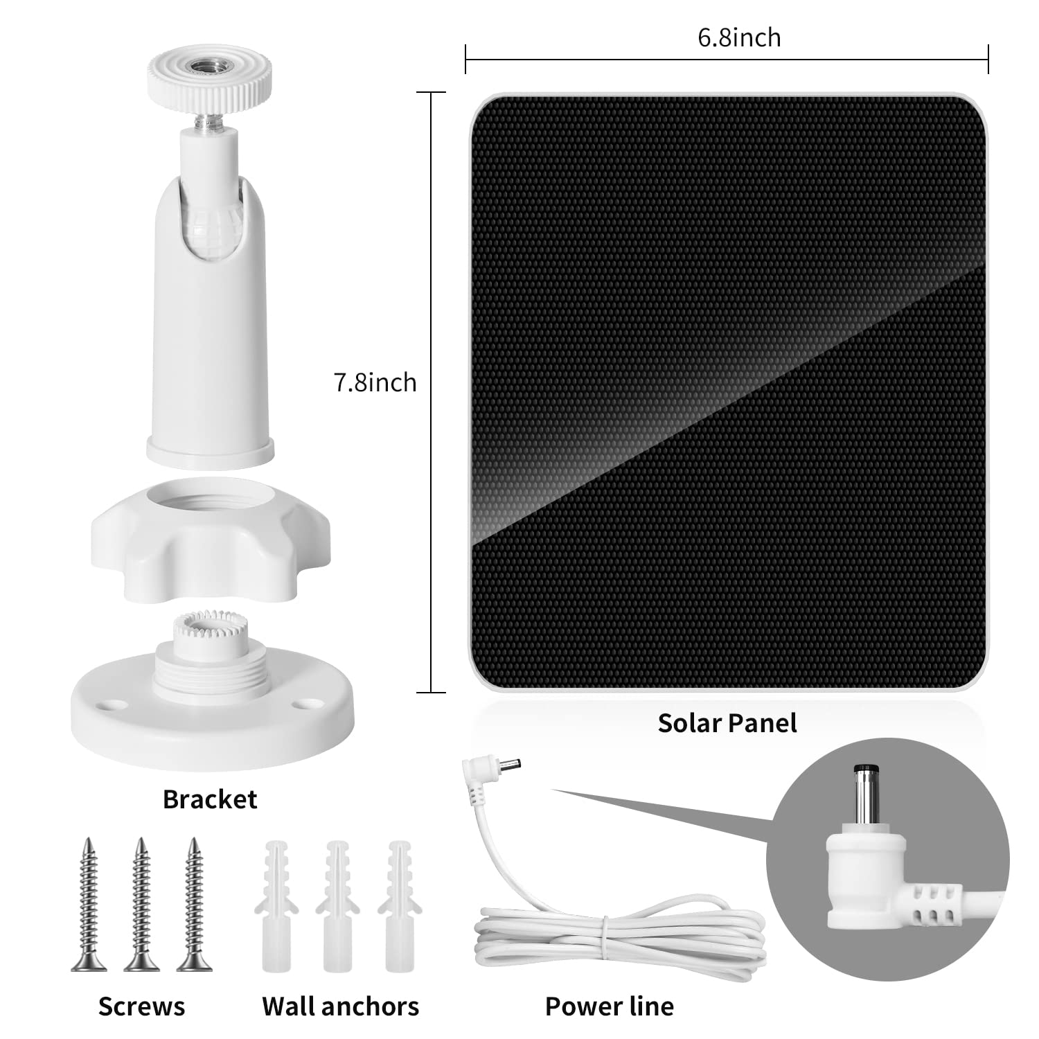 A-ZONE Solar Panel Compatible with Ring Spotlight Cam Battery& All New Ringstick Up Cam Battery, 7W Solar Panel for Security Camera Power Your Surveillance Camera continuously