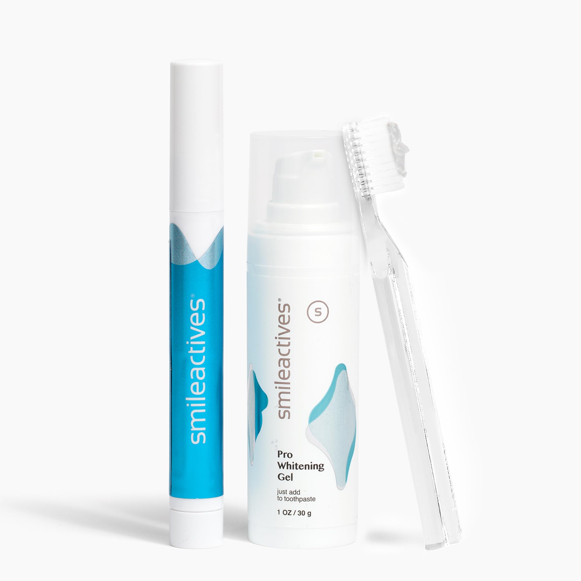 Smileactives Teeth Whitening Kit, Complete at Home Teeth Whitening Treatment, Travel Size Tooth Whitening, Stain Remover for White Teeth, Contains Clinical-Grade Hydrogen Peroxide, 30 Day Kit