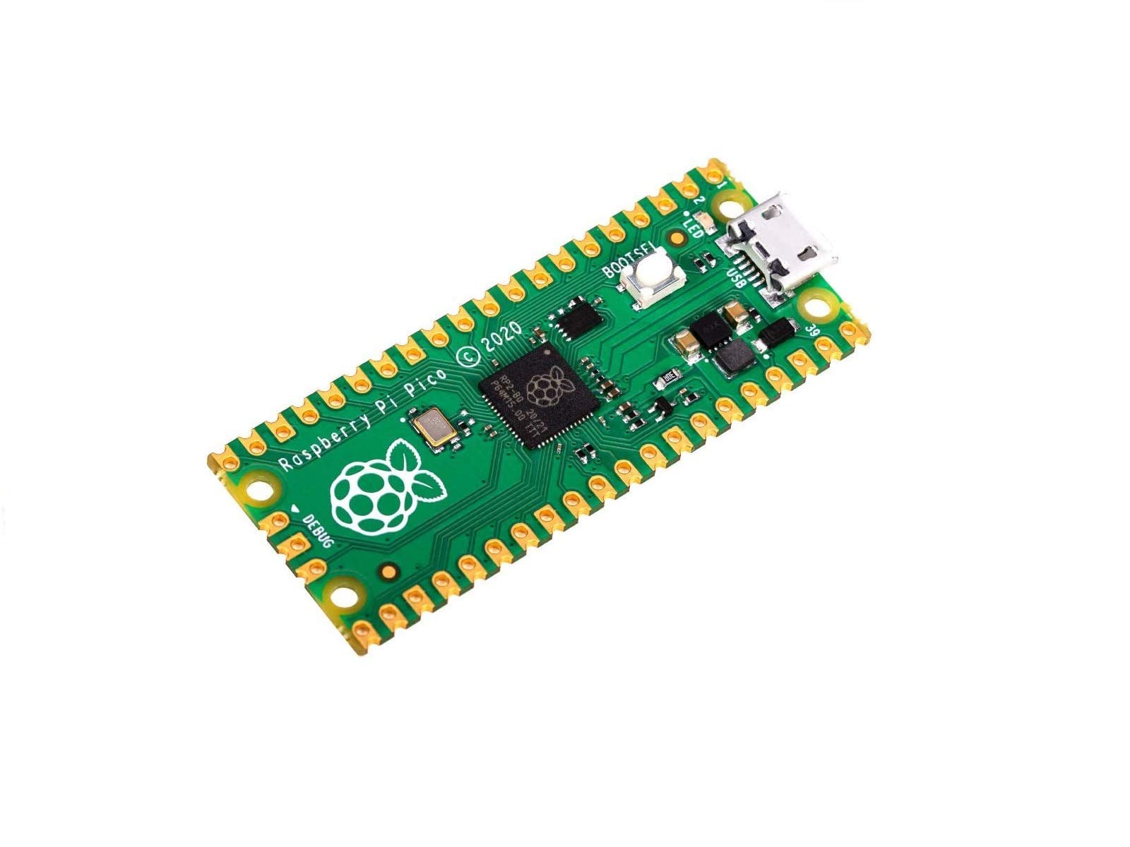 Raspberry Pi Pico Microcontroller Development Board Low-Cost, High-Performance,Based on RP2040 Chip, Dual-core Arm Cortex M0+ Processor,Flexible Clock Running up to 133 MHz