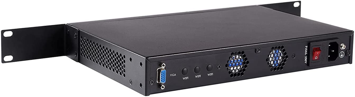 Partaker Firewall, OPNsense, VPN, Network Security Micro Appliance, Router PC, Intel Atom D525, 6 x Intel Gigabit LAN, COM, VGA, Fan, R3, 4G RAM, 64G SSD