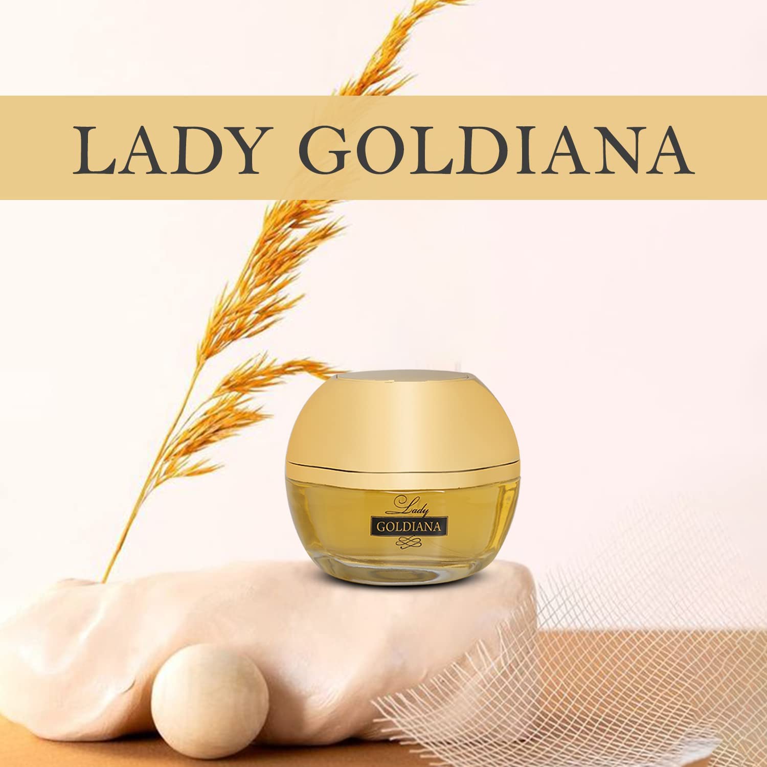 Jean Rish Lady Goldiana Eau De Parfume - Perfume for Women (3.4 Fl Oz / 100ml) with Jasmine, White Honey & Raspberry Notes - Long Lasting and Luxury Fragrance