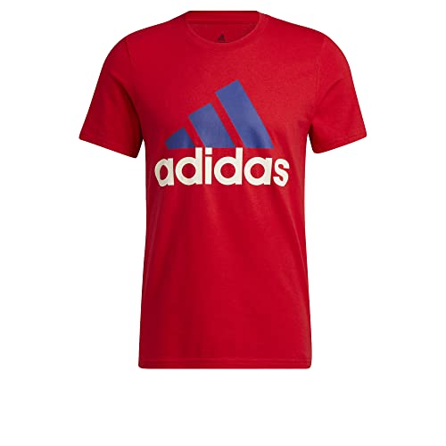 adidas Basic Badge of Sport Tee Scarlet/Victory Blue/Wonder White SM