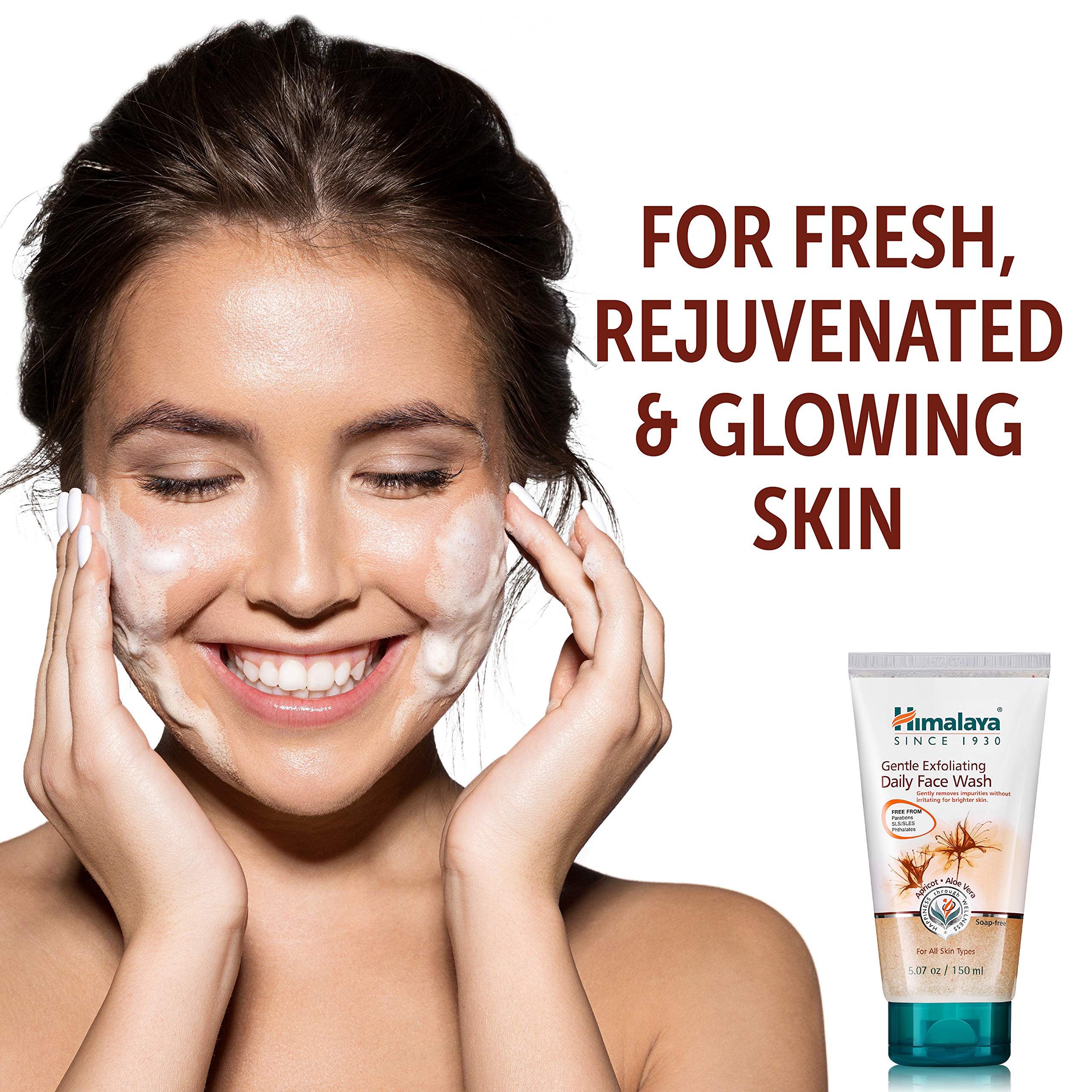 Himalaya Gentle Exfoliating Daily Face Wash for Deep Clean Pores & Soft, Moisturized, Renewed Skin, 5.07 oz, 1-PACK