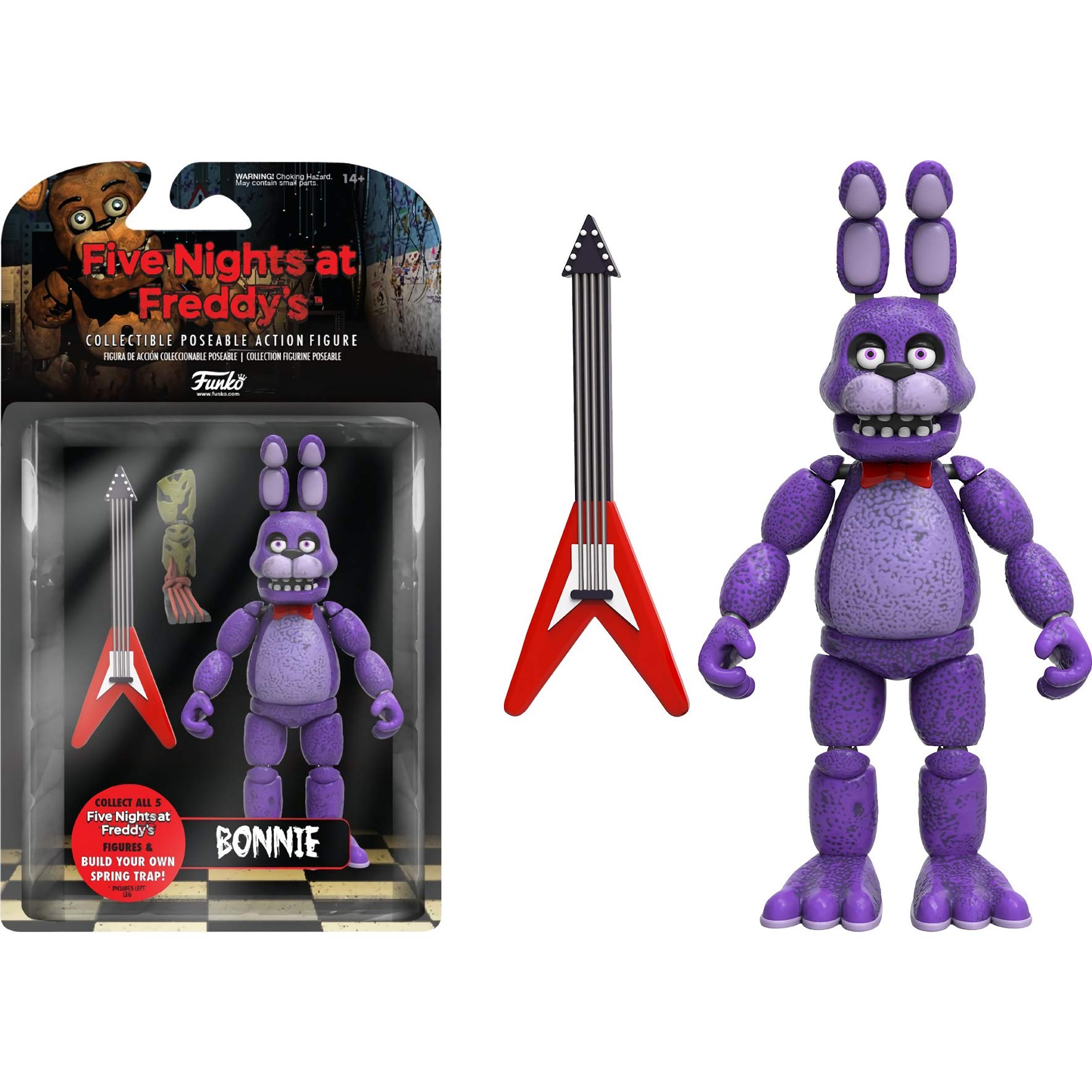 Bonnie: Action Figure Vinyl Figurine Bundle with 1 F N A F Theme Compatible Trading Card (08849)
