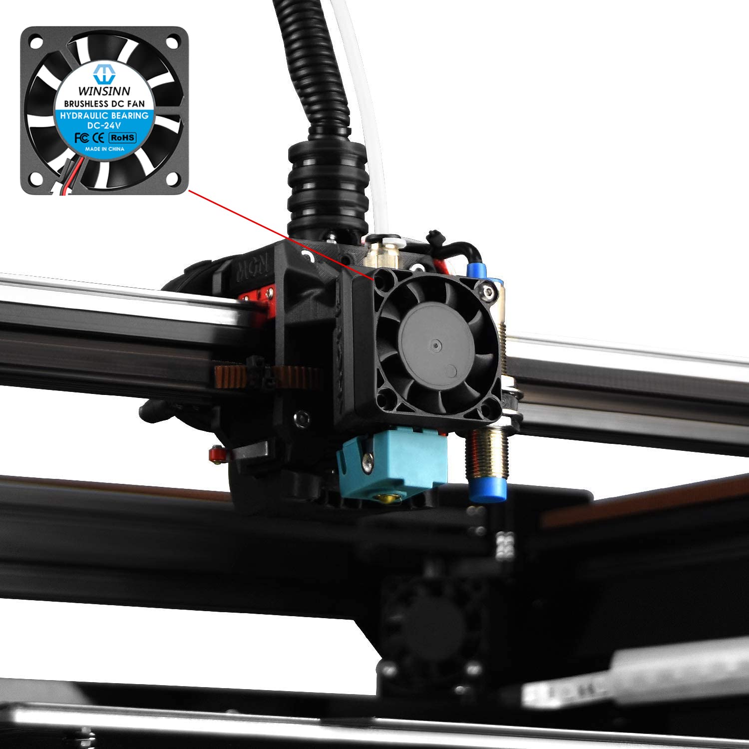WINSINN 40mm Fan 24V, Ender 3 Fan Upgrade 24 Volt Fans 4010 Hydraulic Bearing, Works with Ender 3 Pro 3X CR-10S (Pack of 5Pcs)