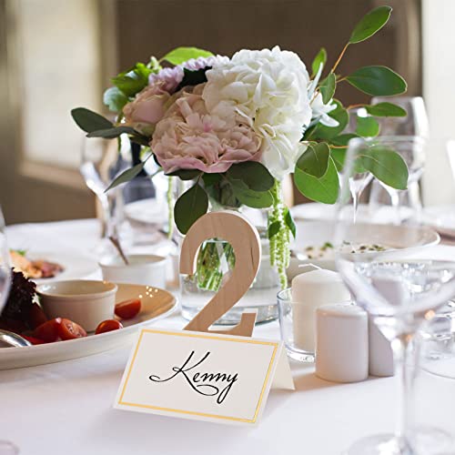 KraftiSky 100 Pack Place Cards for Table Setting with Gold Foil Border Table Tent Cards for Seating Perfect for Weddings, Dinner Parties, Banquets 2β x 3.5β