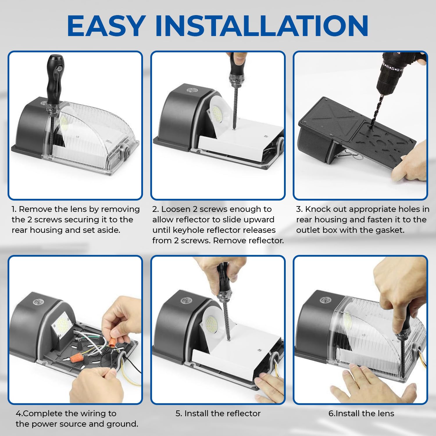 CINOTON 26W LED Wall Pack Light with Dusk to Dawn Sensor, 3000LM[100-277Vac/160W HID/HPS Equiv.] IP65 Waterproof Outdoor Security Flood Lighting for Garage Warehouse Garden 5000K-Daylight 4 Pack