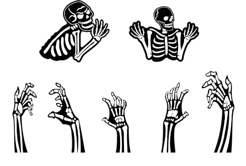 Halloween Yard Signs Outdoor Decorations, Black Zombie Head And Hands Yard Sign with Stakes, Scary Decoration Glow in Dark for Halloween Party Decor