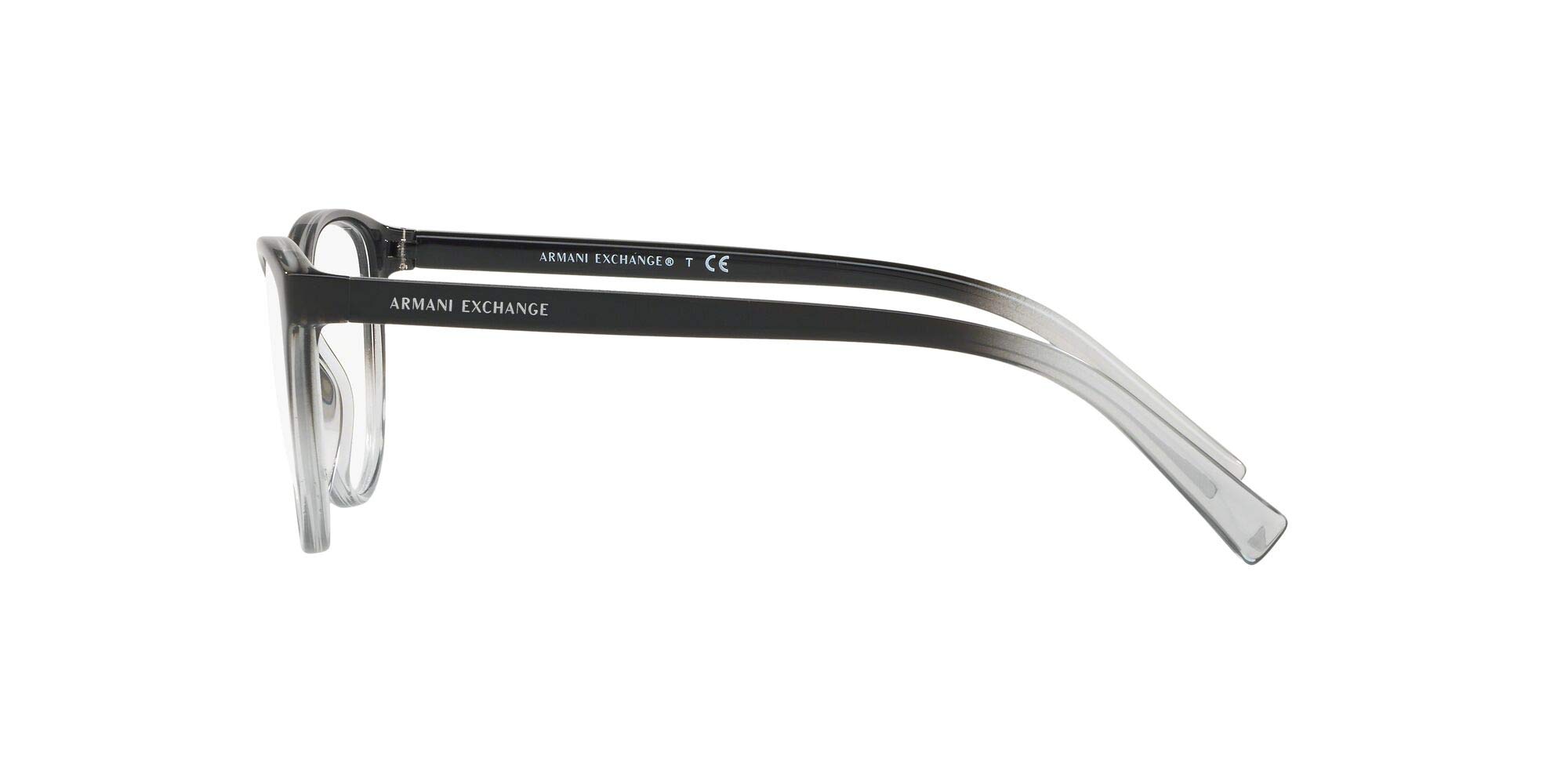 A|X ARMANI EXCHANGE Women's AX3053 Square Prescription Eyeglass Frames, Black/Transparent Smoke/Demo Lens, 53 mm