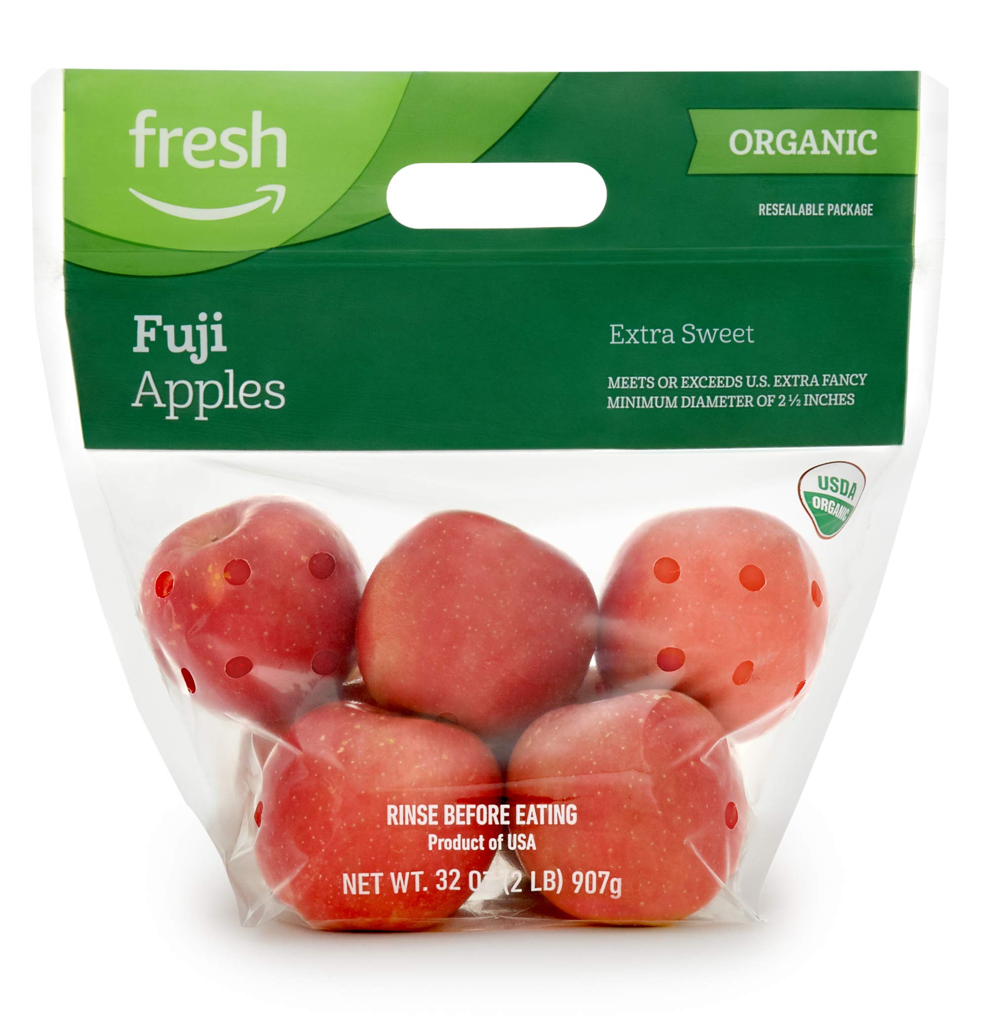Amazon Fresh Brand, Organic Fuji Apples, 2 Lb