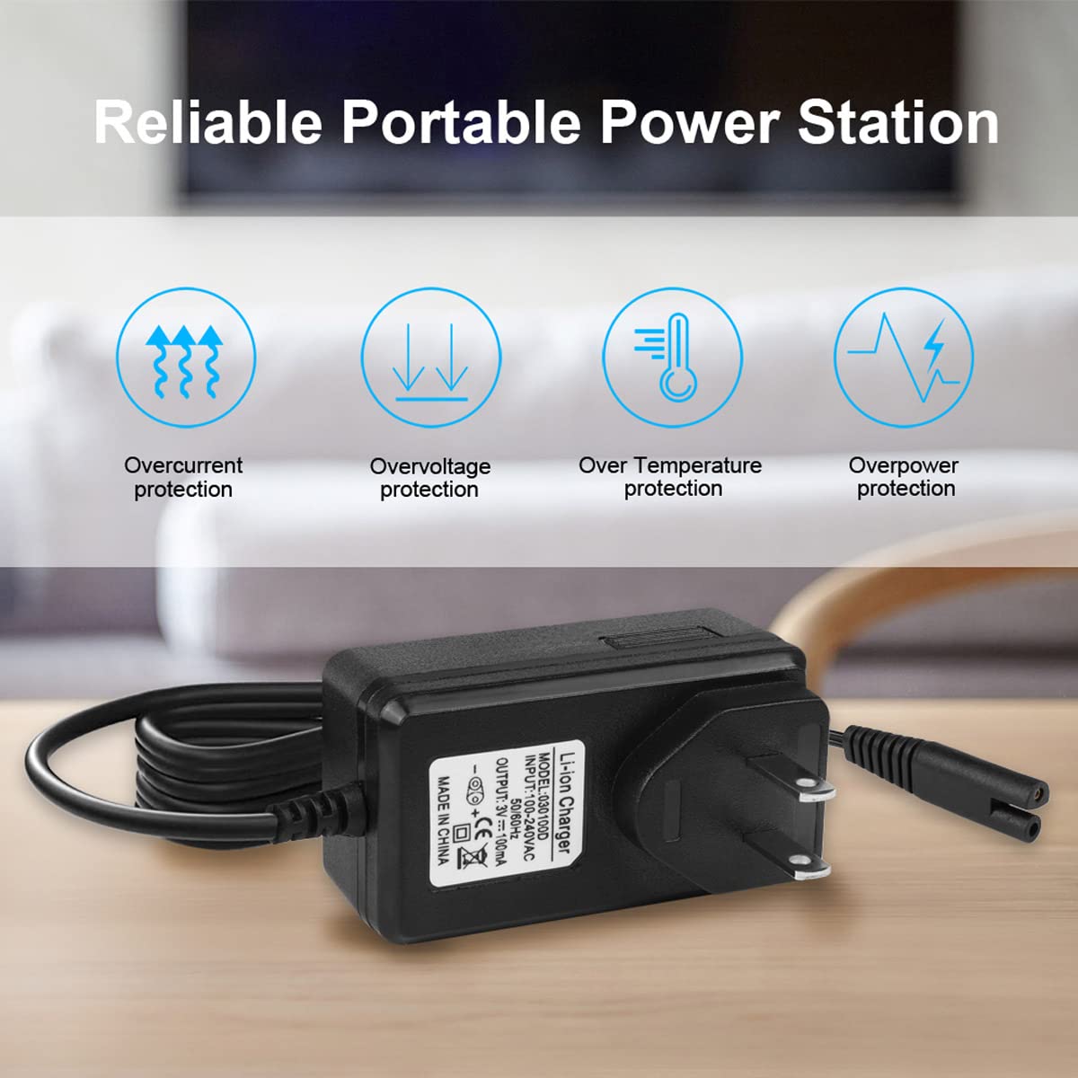 Cordless Water Flosser Charger Cord for Waterpik WP360 WP462 WP450 WP360W WP462W WP450W Replapcement Water Flosser Power Cord 3V DC 2-Prong Adapter YLA-03010 WP-400 Series