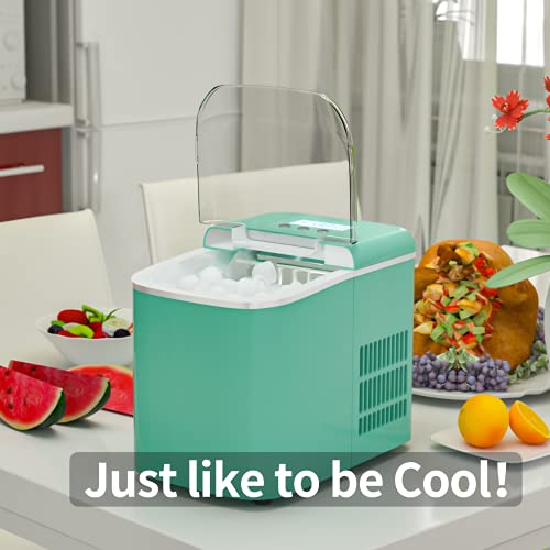 ARLIME Portable Ice Maker Machine with Self-Cleaning, 26Lbs/24H Ice Cube Maker, 9 Ice Cubes S/L Ready in 6 Mins, Small Cube with Ice Scoop and Basket, for Home/Kitchen/Office/Bar/RV(Gray)