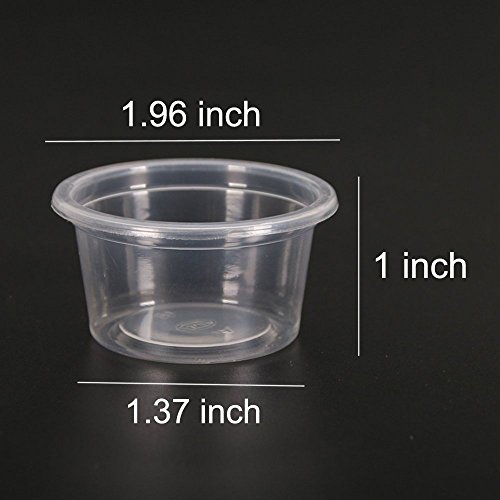 SLSON 100 Pack Gecko Food and Water Cups Gecko Ledge Cups Reptile Worm Bowl Mealworm Feed Feeder for Lizard Leopard Gecko Crested Gecko and Other Small Pets, 1 Oz
