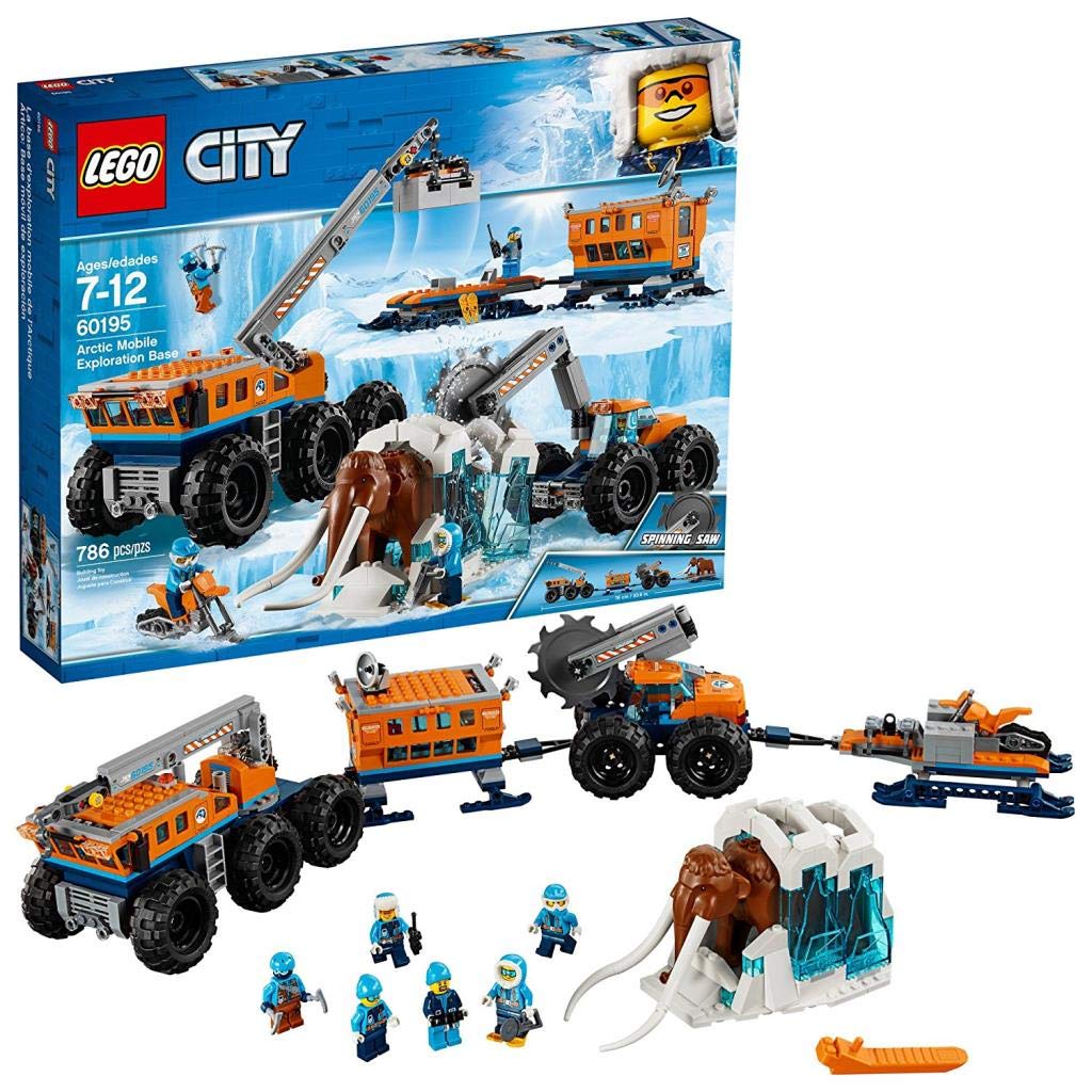 City Arctic Mobile Exploration Base Toy, Crane Vehicle Platform & Trailer, Construction Toys for Kids