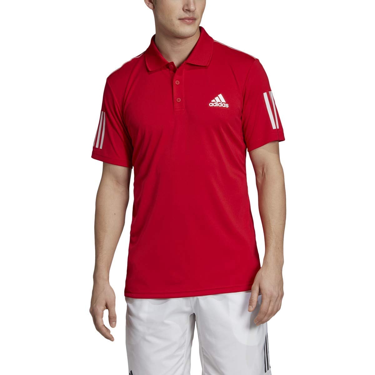 adidas Club 3-Stripes Tennis Polo Shirt Scarlet Small