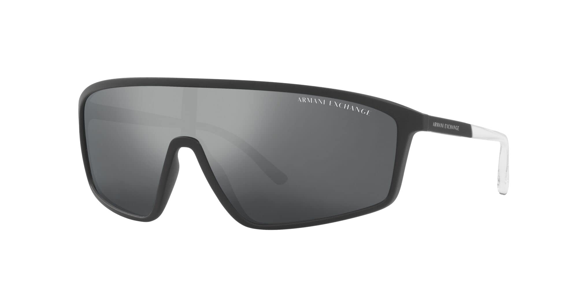 A|X ARMANI EXCHANGE Men's AX4119S Rectangular Sunglasses, Matte Black/Grey Mirrored Black, 37 mm