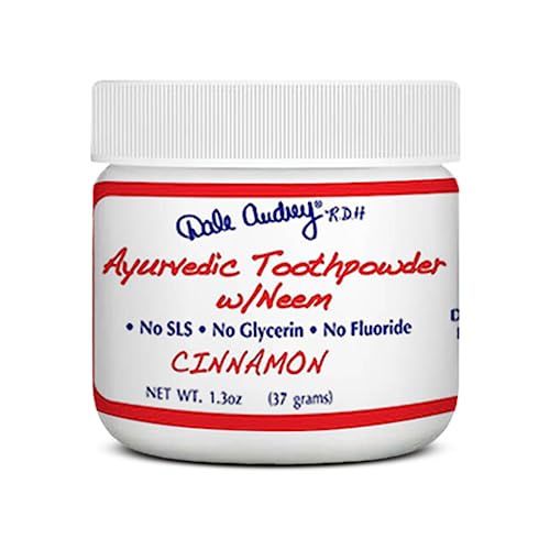 Dale Audrey Ayurvedic Remineralizing Tooth Powder for Sensitive Teeth | Cinnamon Powder for Teeth Whitening | Organic Tooth Powder for Gum and Bad Breath (1.3 Oz)