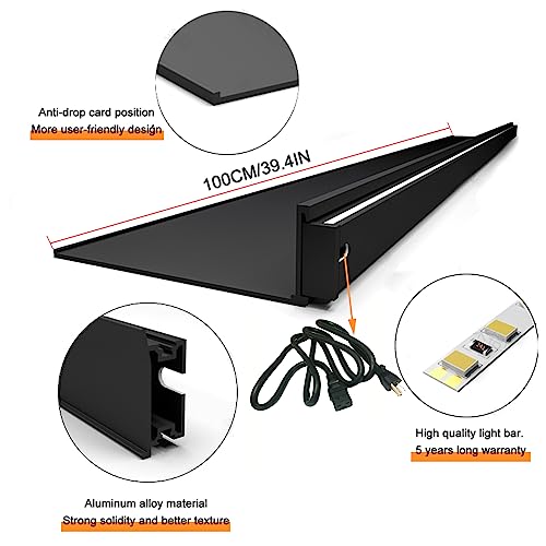 SLVUAFRN Floating Display Shelf with Built-in Illuminated LED Light and Transformer, Metal Wall Mounted Light-Emitting Shelves, Lighted Display Stand for Entrance Bar Countertop Living Room Bathroom…