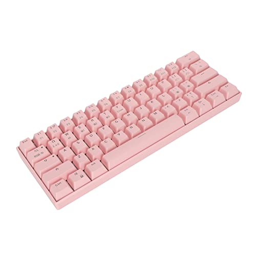 Kafuty-1 Mechanical Gaming Keyboard 60%, 61 Keys RGB Backlit Mini Ergonomic Wireless/Wired Bluetooth Keyboard, for PS4 PC Mac Gamer, Typist, Travel (Green axis)
