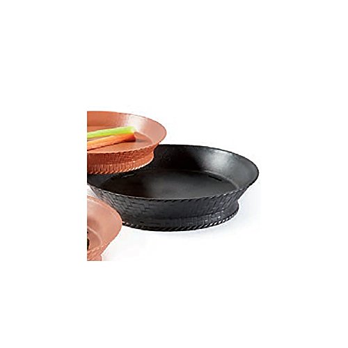 G.E.T. RB-894-BK Round Serving Basket with Base, 7.27", Black (Set of 12)