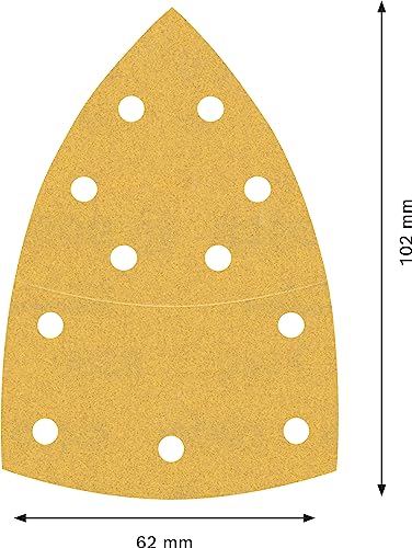 Bosch Professional 10x Expert C470 Sandpaper (for Hardwood, Paint on Wood, 102x62, 93 mm, Grit 180, Accessories Multi Sander)