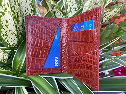 Double side Brown Crocodile Alligator leather skin Credit Cardholder, leather credit cardcase, leather creditcard cover