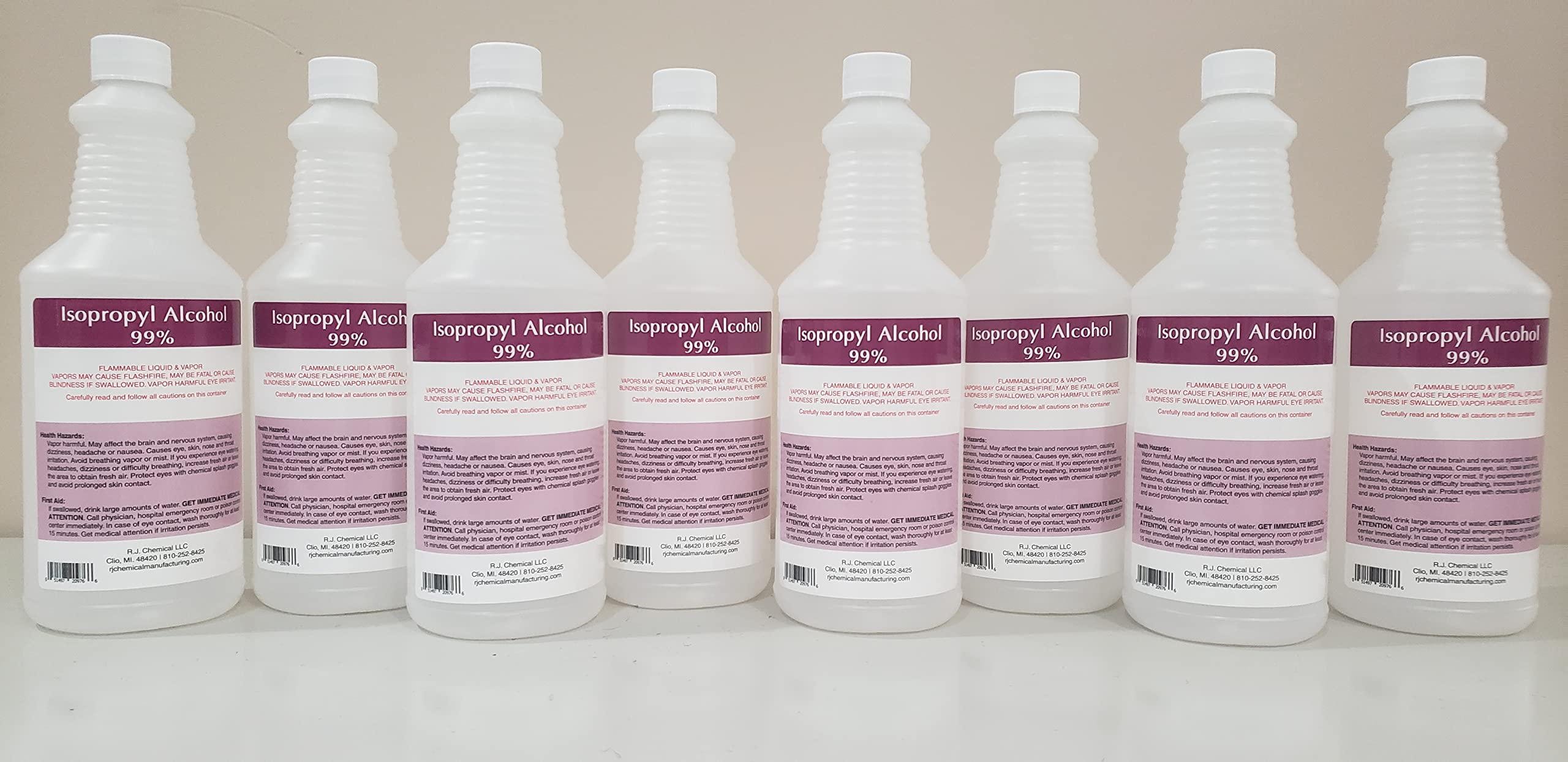 Isopropyl Alcohol 99% - 2 Gallons Packed In 32 oz Bottles