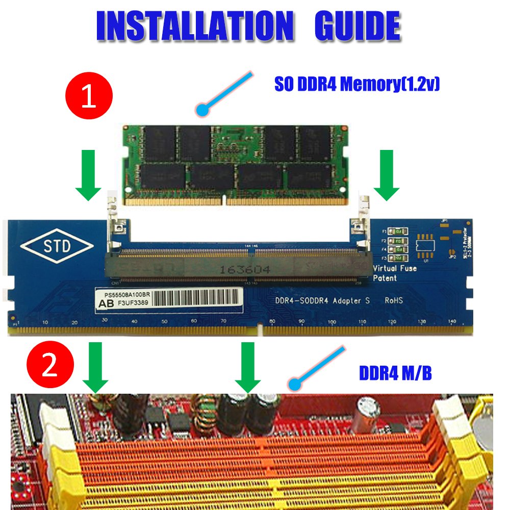 Laptop DDR4 RAM to Desktop Adapter Card SO DIMM to DDR4 Converter