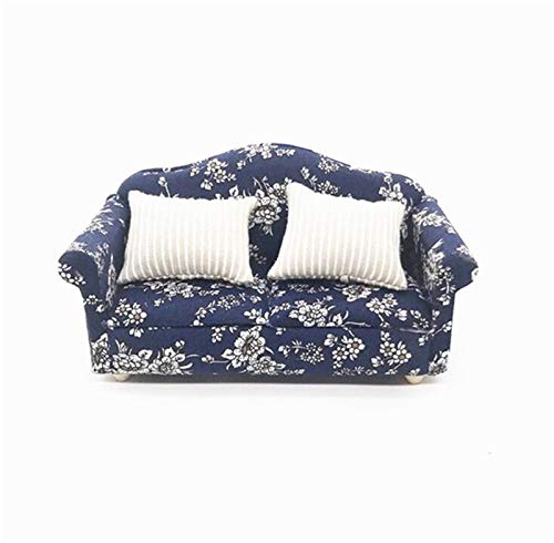 EatingBiting 1:12 Dollhouse Miniature Furniture Sofa 1 Double Sofa + 2 Single Sofa 3Pcs Set Living Room 1:12 Dollhouse Miniature Furniture Single Sofa Chair