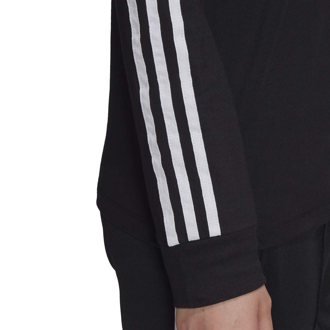 adidas Originals womens 3-Stripes Tee Black/White Medium