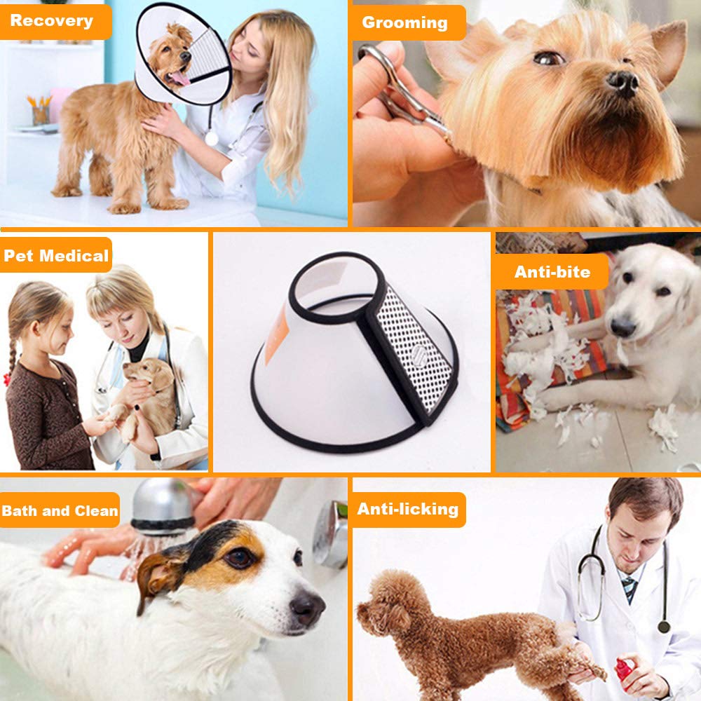 Bepets Cat Cone Collar, Pet Cone Dog Recovery Cone for Small Dog Cone After Surgery Anti-Bite Lick Wound Medical, Protective Cat Head Cone Dog Cone Collar Cat E Collar for Cats Puppy(5# Medium)