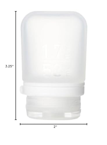 humangear GoToob+ (Small) | Refillable Silicone Travel Bottle | Locking Lid | Food-Safe Material | Clear, Small (1.7 fl.oz; 53ml)