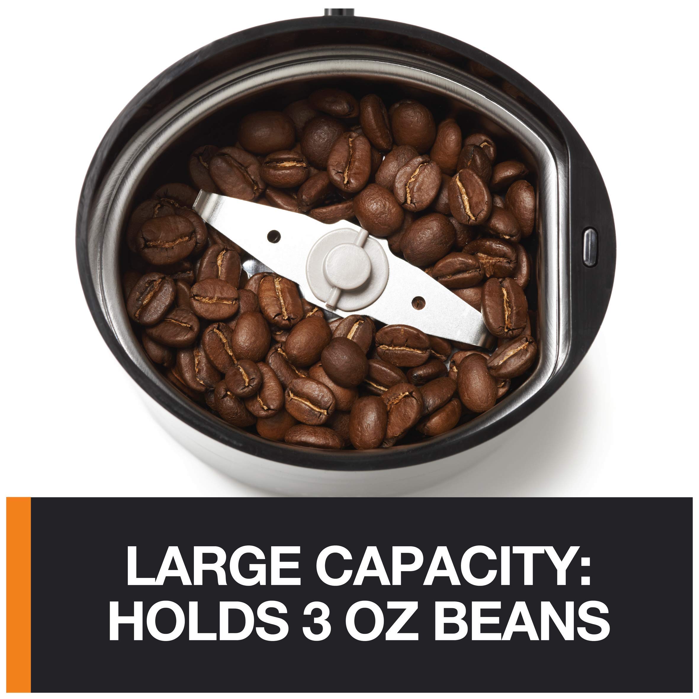 Krups One-Touch Coffee and Spice Grinder 12 Cup Easy to Use, One Touch Operation 200 Watts Coffee, Spices, Dry Herbs, Nuts Black
