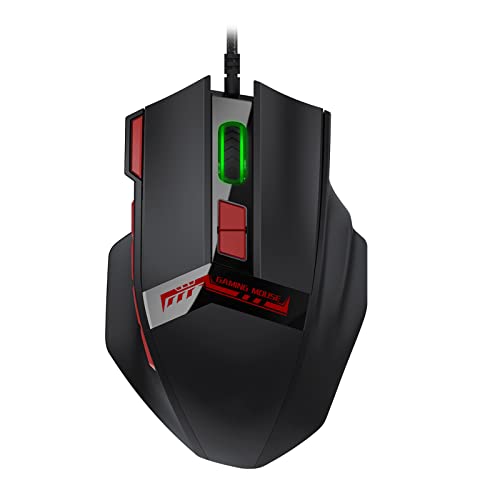 iFCOW Wired Mouse 10 Buttons USB Gaming Mouse with RGB Light 1000/1600/2400/3200DPI Weight Tuning for Desktop Laptop