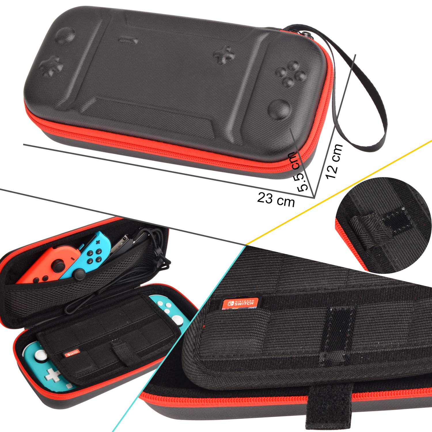 Accessories for Nintendo Switch Lite - 18 Pieces Accessories Bundle with Carry Case,Soft Pouch,TPU Cover,2 Tempered Glass Screen Protector,Thumb Grips Caps and More for Nintendo Switch Lite