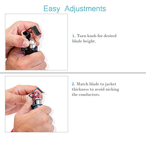 Arolax Round Cable Stripper – With Adjustable Cutting Depth – For Circumferential, Longitudinal, and Window stripping – 3/16" to 1" Diameter.